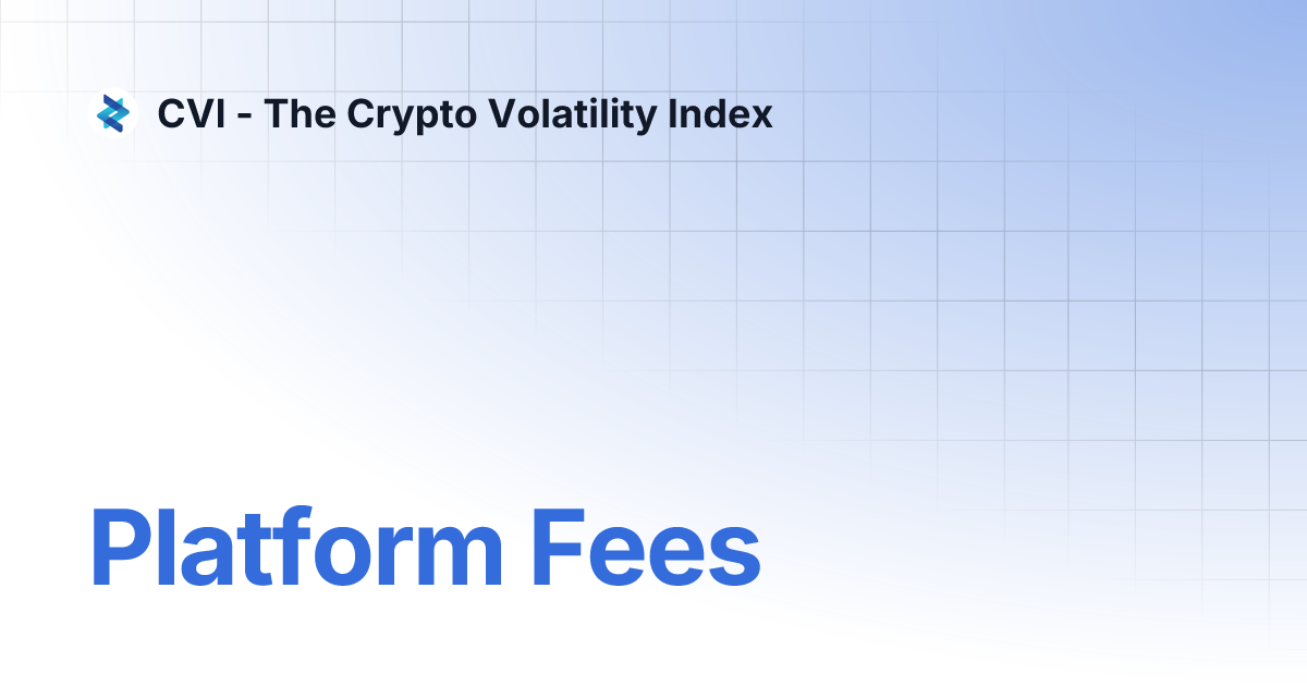Platform Fees | CVI - The Crypto Volatility Index