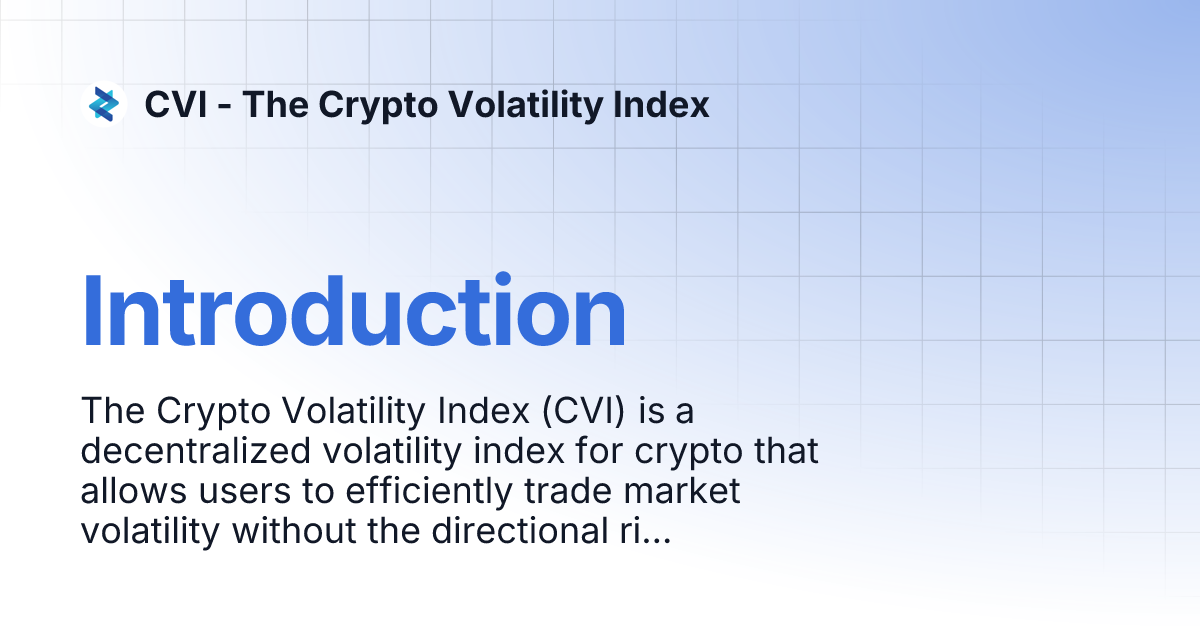 Introduction | CVI - The Crypto Volatility Index